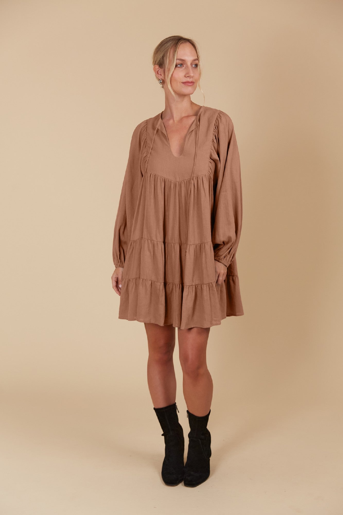 Venus Dress Toffee – The Jones Girls Collections
